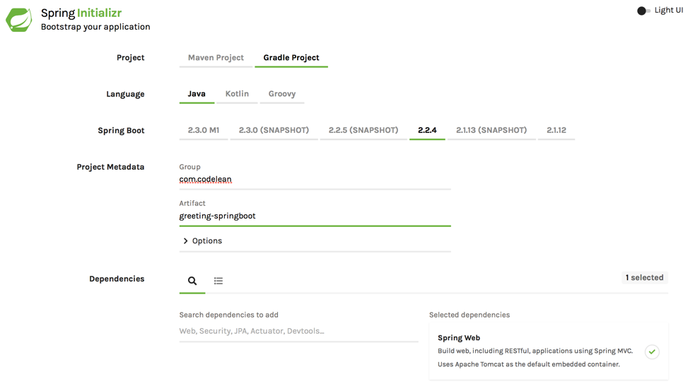 Spring boot - Hello Codelean