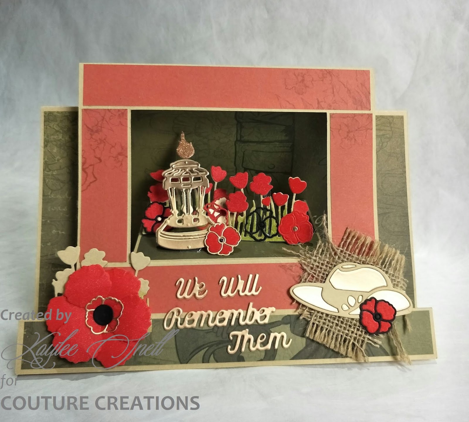 "We Will Remember Them" Step card with Kaylee - Couture Creations