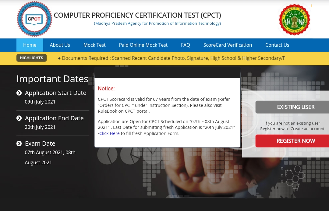 MP CPCT 2021 Exam updates: Application Form, Eligibility Criteria, Exam ...
