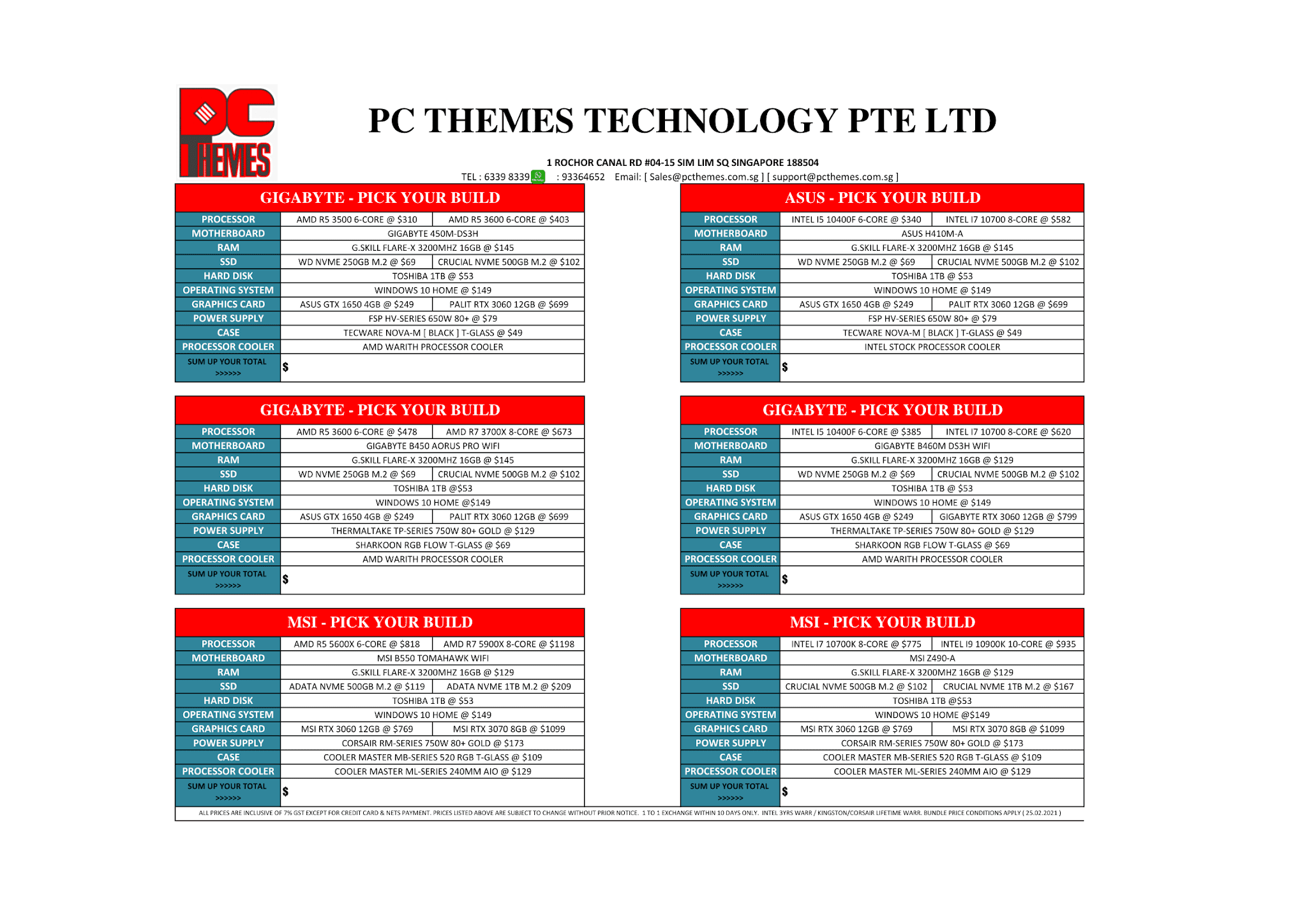 SG PC Fair - Online Brochures, Flyers and Price List: PC Themes Price ...