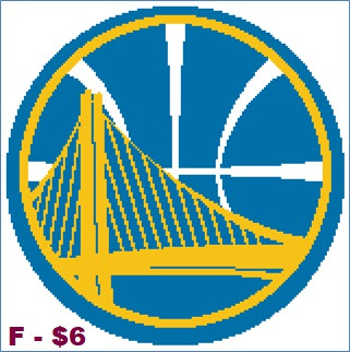 EASY PATTERNS: Golden State Warriors cross-stitch pattern