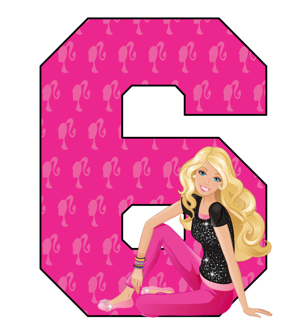 Kits imprimibles gratis : Números Barbie para imprimir
