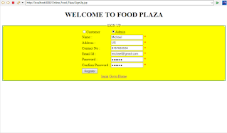 Online Food Ordering System Project using JSP and Servlet and MySQL