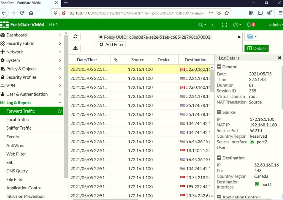 My Cybersecurity Journal: FortiGate Address Object and Firewall Policy
