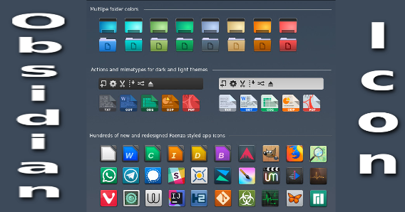 Obsidian Icon Theme para a sua distro Linux