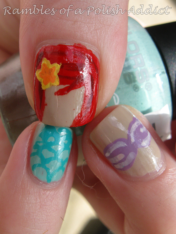 disney nail art challenge day 17: Ariel | Rambles of a Polish Addict