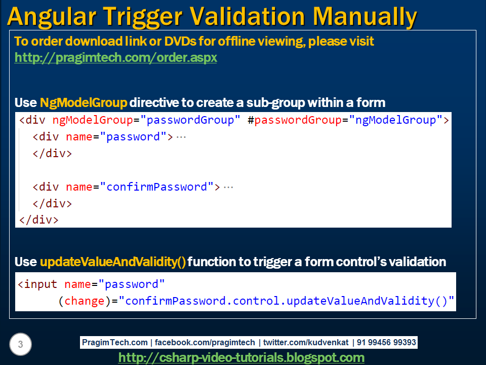 Sql Server Net And C Video Tutorial Angular Trigger Validation Manually Slides