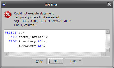 SQL Anywhere: Taming A Runaway Temporary File