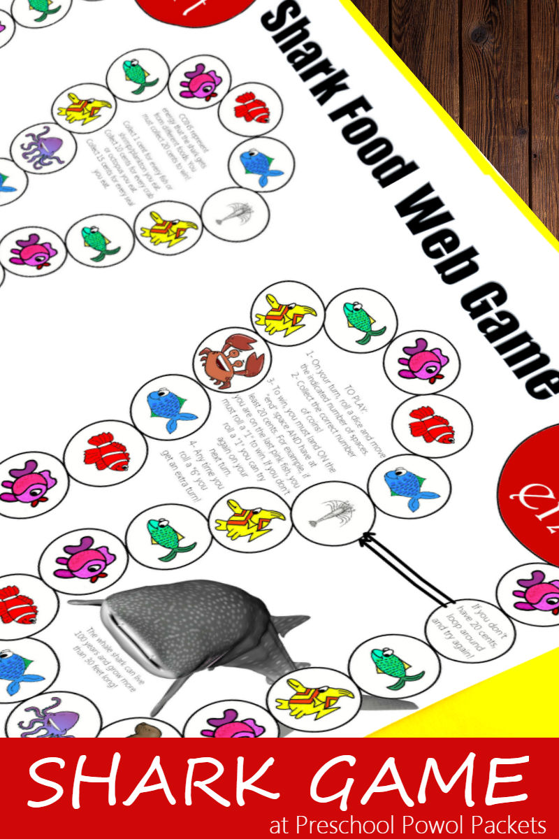 Shark Diet Game & Fun Facts about Sharks | Preschool Printable Game ...