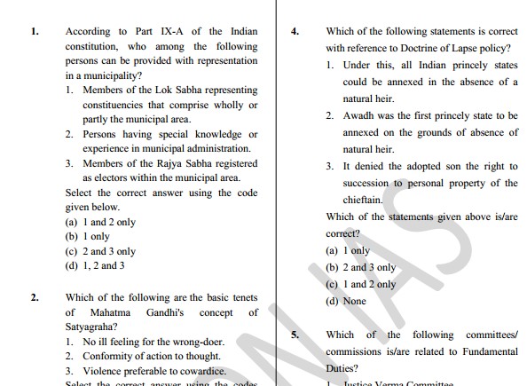 Vision IAS Prelims 2021 Test 15 With Solution PDF - VISION