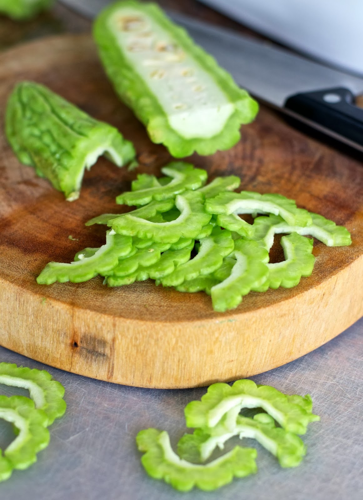 Indonesian Medan Food: Tumis Pare Ikan Teri ( Bitter Gourd Stir Fry )
