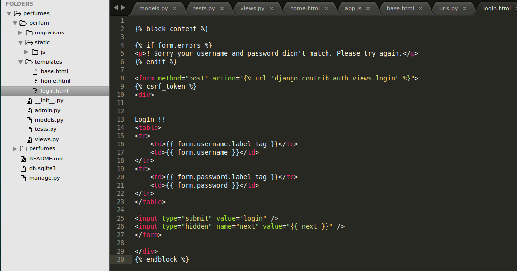 How to create login page in Django