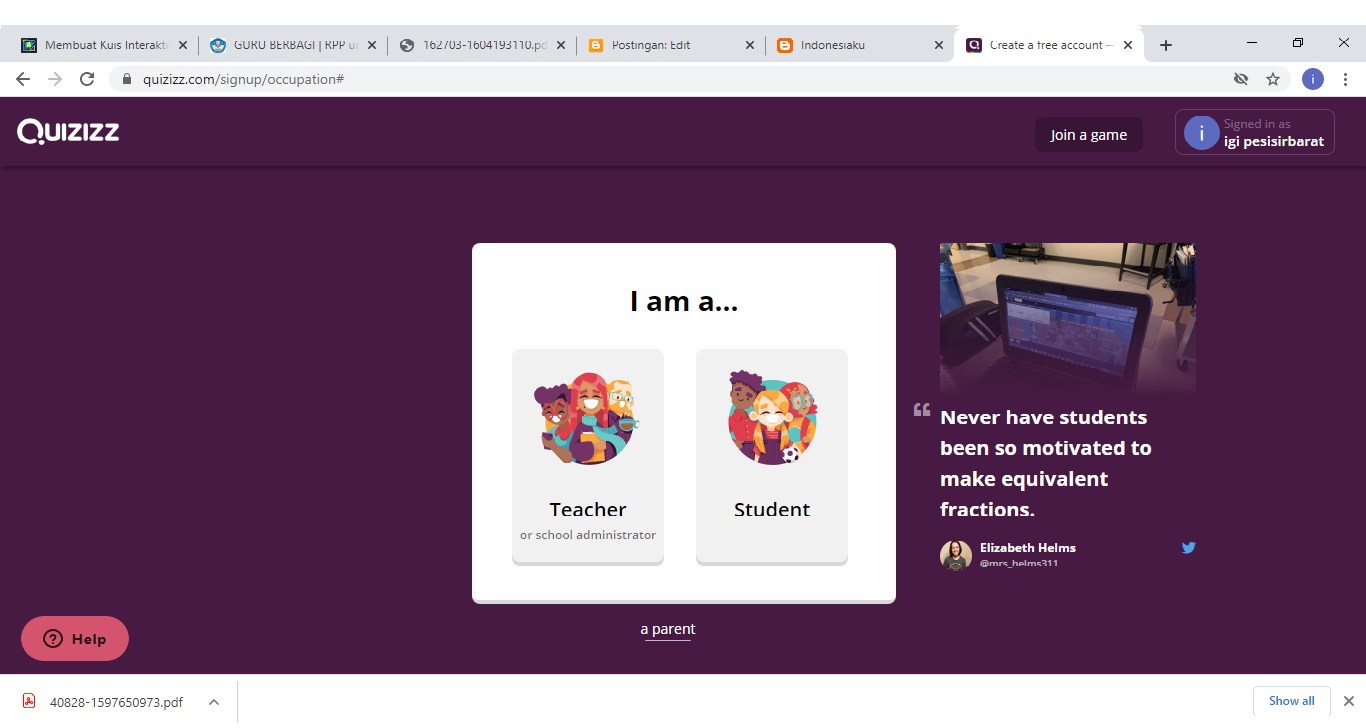 Cara Membuat Quis di Quizizz sampai rekap nilai ~ Indonesiaku