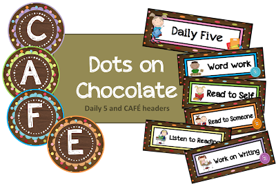 Classroom Freebies Too: Dots on Chocolate Daily 5, CAFE, and Binder Set!