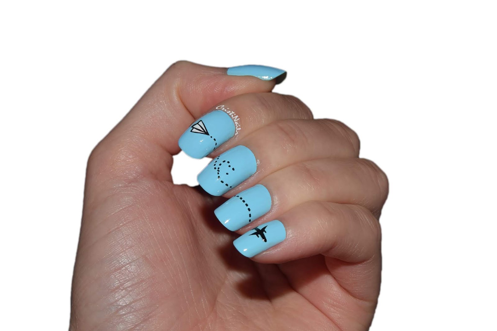 CristiNails: Paper Airplane Nails Colaboración BORN PRETTY 29