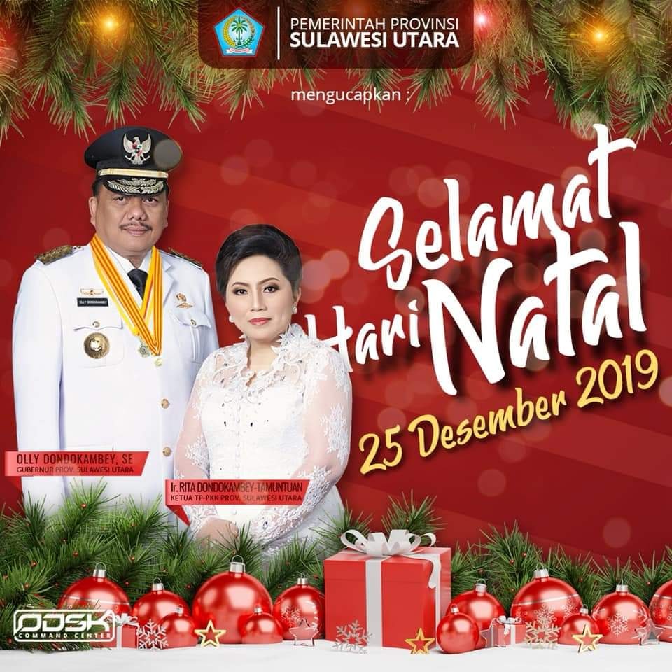 Ucapan NataL 25 Desember 2019 dan Tahun Baru 01 Januari 2020 - Gubernur ...