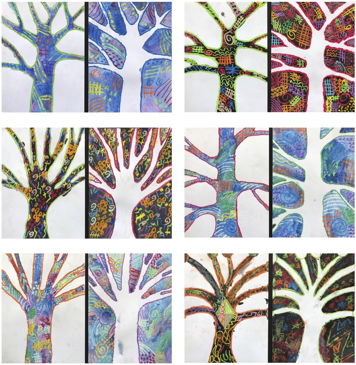 The Rolling Artroom: Positive/Negative Trees (4th-6th Grade)