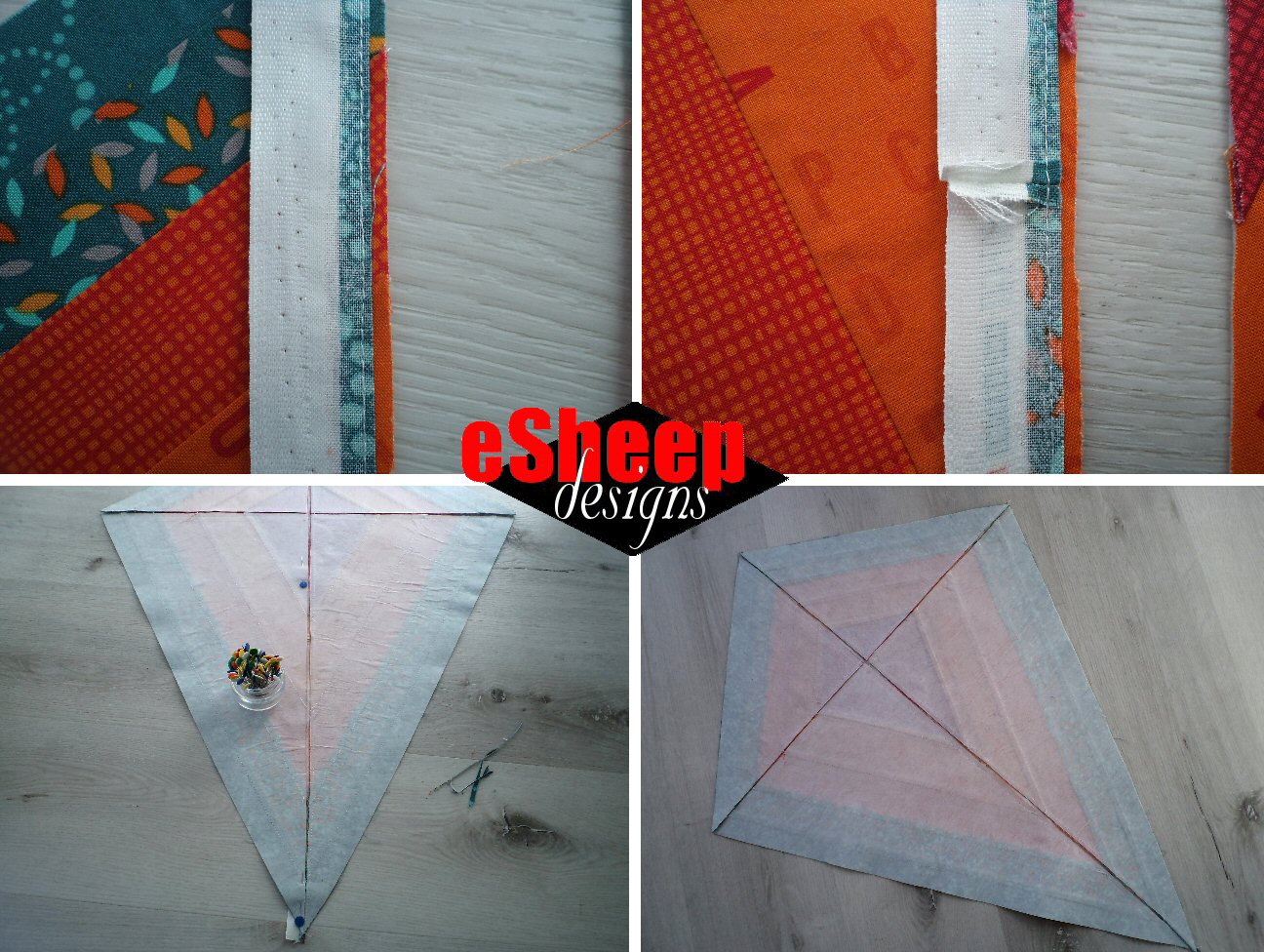 eSheep Designs: Quasi-Tutorial: Sew a Hanging Fabric Kite — 3 Ways [Pt 1]