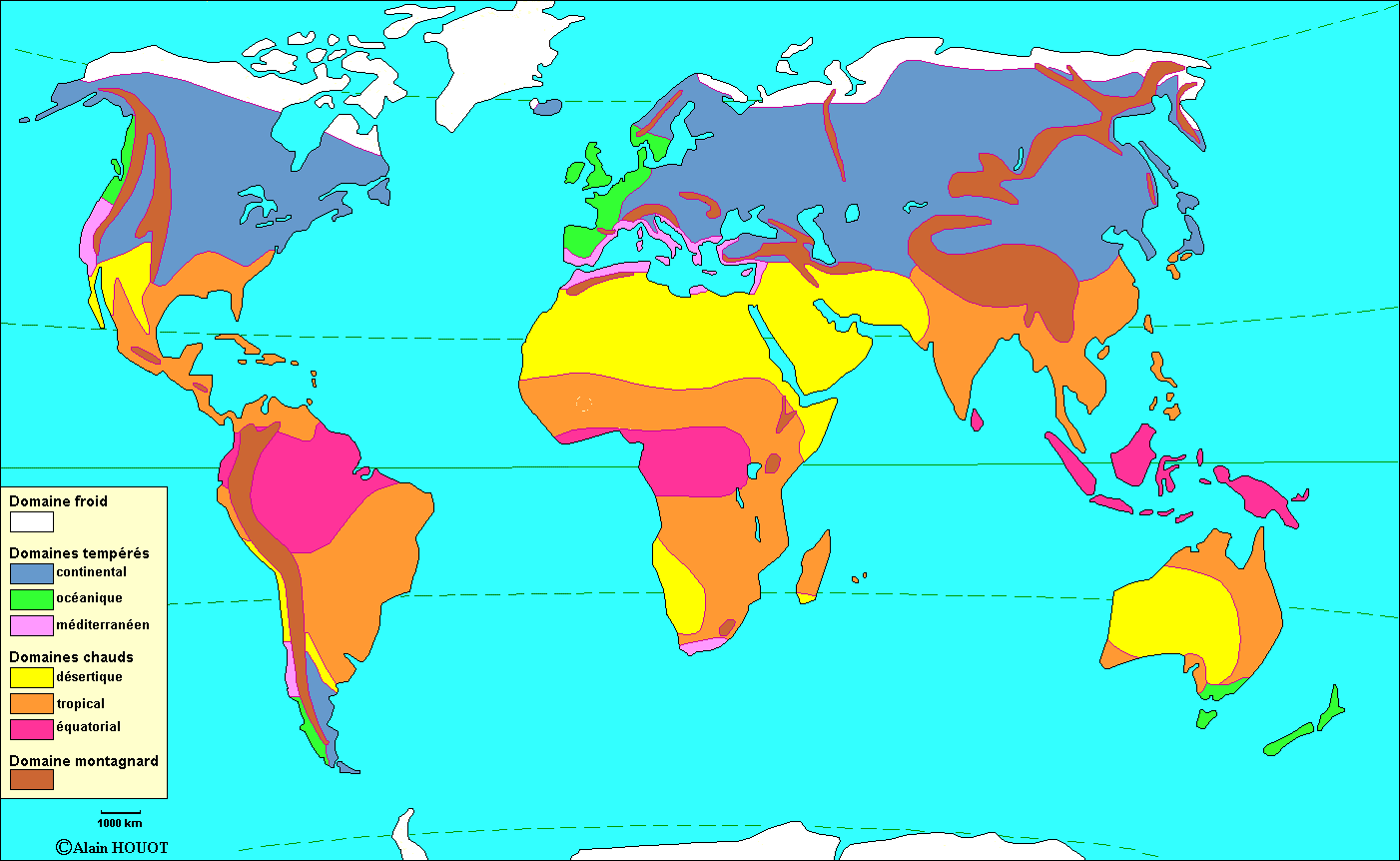 St André classe de CM2: les climats dans le Monde