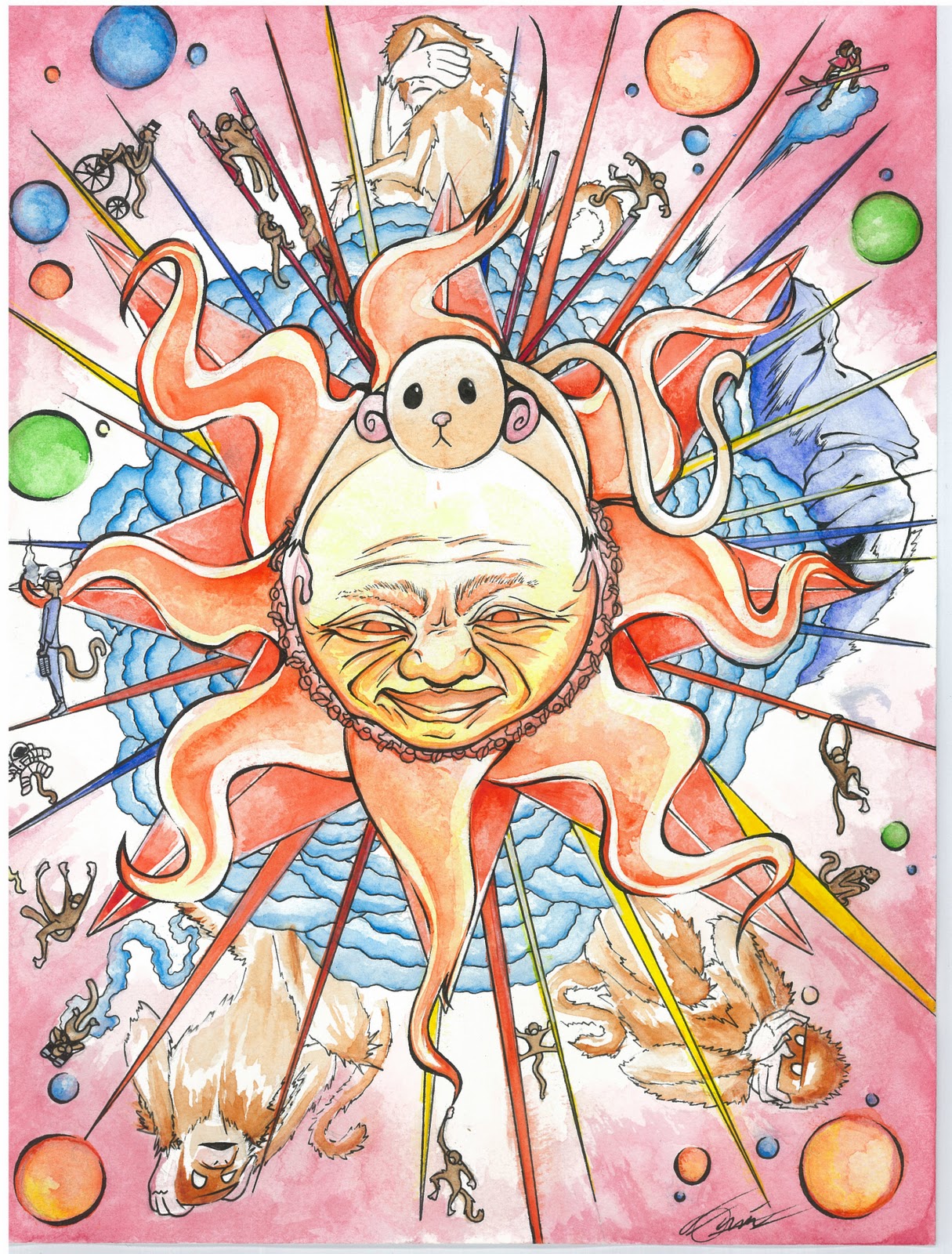 Twisted Monkey Mind - Max Faria: Illustration #8 - Monkeys of the Sun