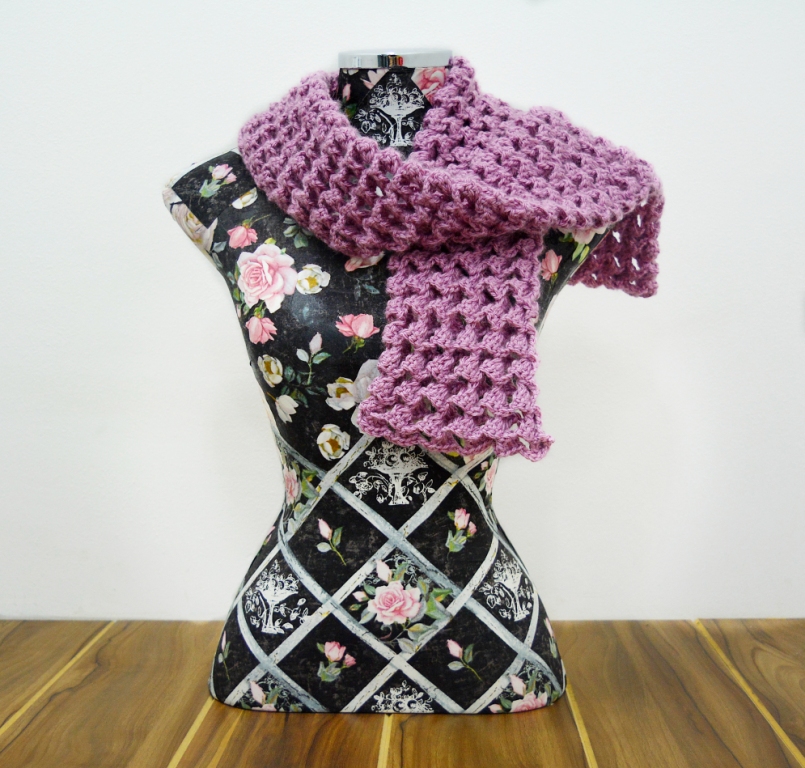 Cachecol em crochê passo a passo (2 modelos) ~ Dicas e idéias de crochê