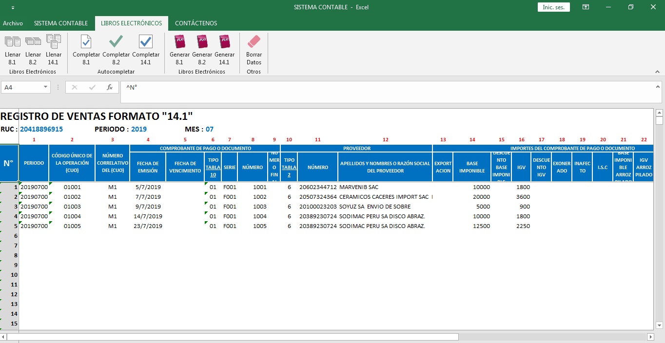 SISTEMA CONTABLE EN EXCEL