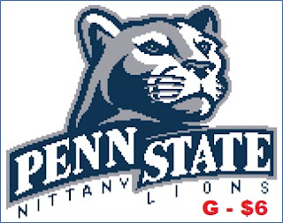 EASY PATTERNS: Penn State University PSU Nittany Lions cross-stitch pattern