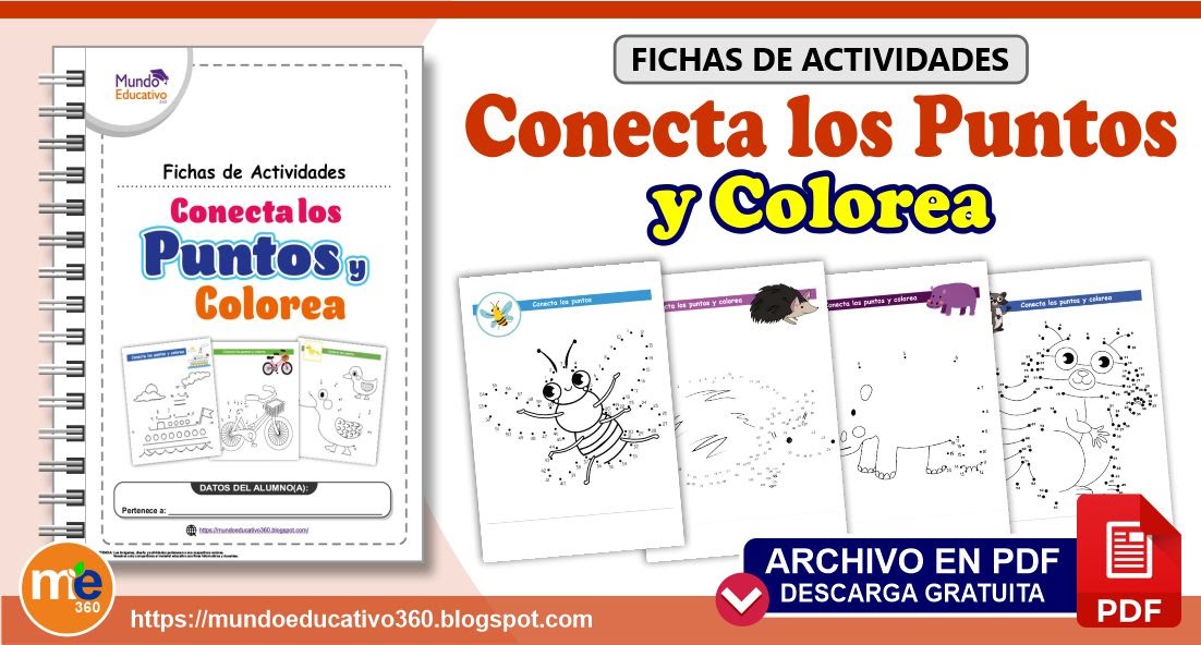 Fichas de Actividades CONECTA los PUNTOS y COLOREA