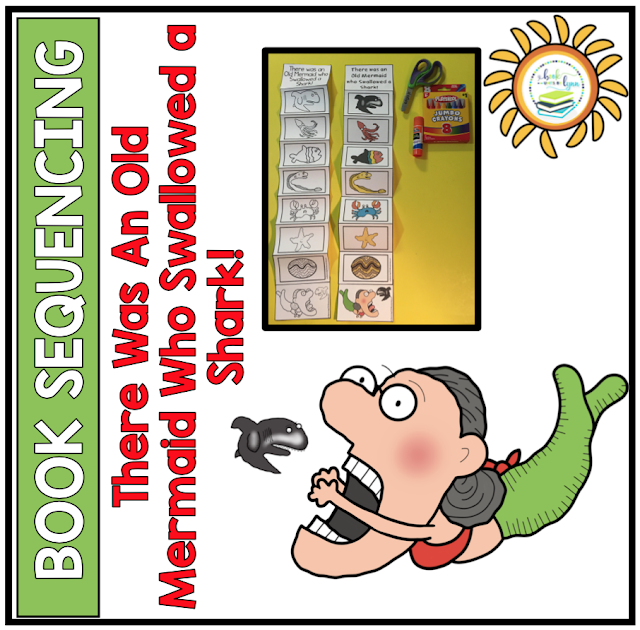 THERE WAS AN OLD MERMAID WHO SWALLOWED A SHARK! SEQUENCING CRAFT ~ Book ...