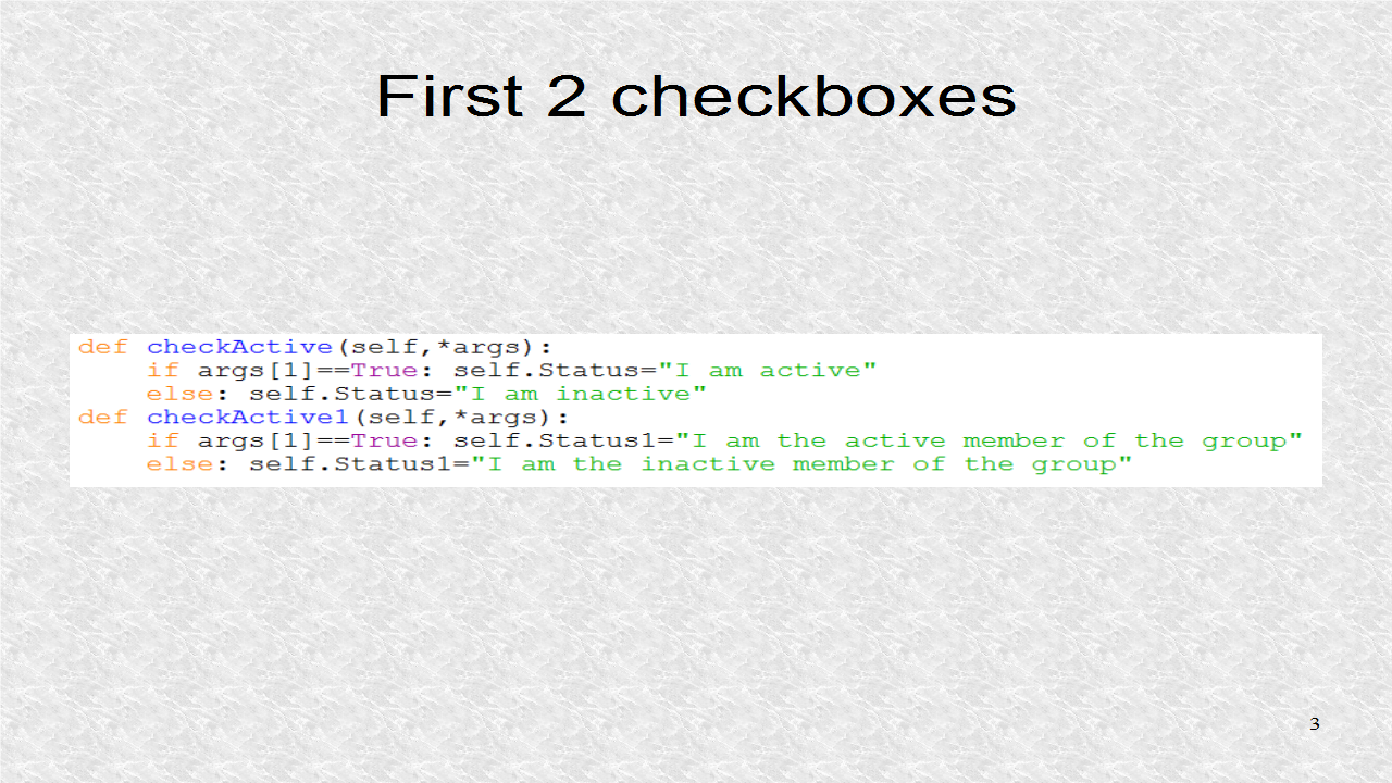 Mobile Programming In Python 21 Checkboxes