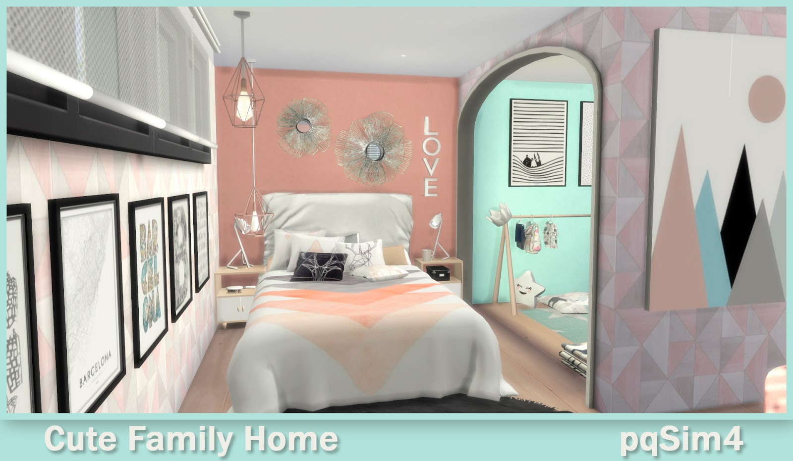 Cute Family Home. The Sims 4 Speed Build.