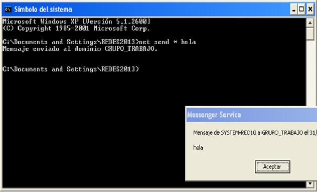 redes windows: COMANDO NET SEND
