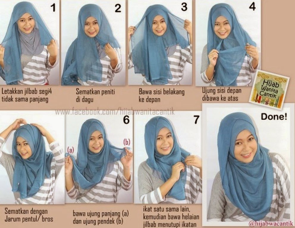 Tutorial Jilbab Segi Empat Untuk Pesta | Tutorial hijab pashmina modern