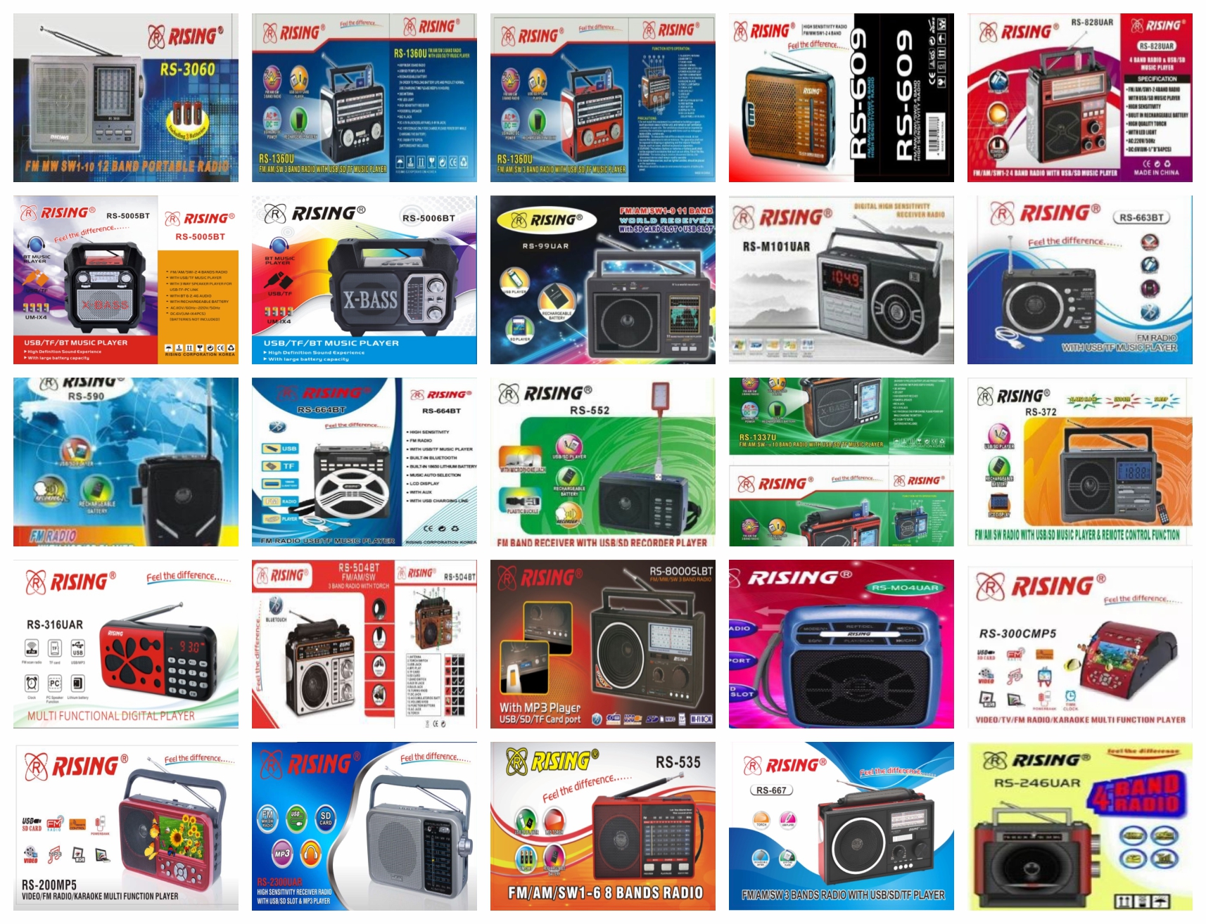 Rising, RS-7350BT, RS-7350UAR, RS-8000SL, RS-8000UAR, RS-7350BTSL, RS ...