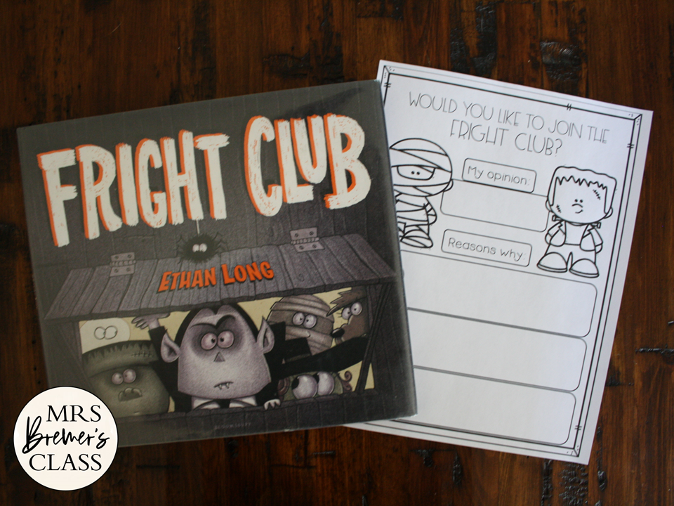 Fright Club | Book Activities & Craftivity | Mrs. Bremer's Class