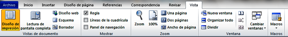 Informática 7 IEAN: La ventana de Word 2010