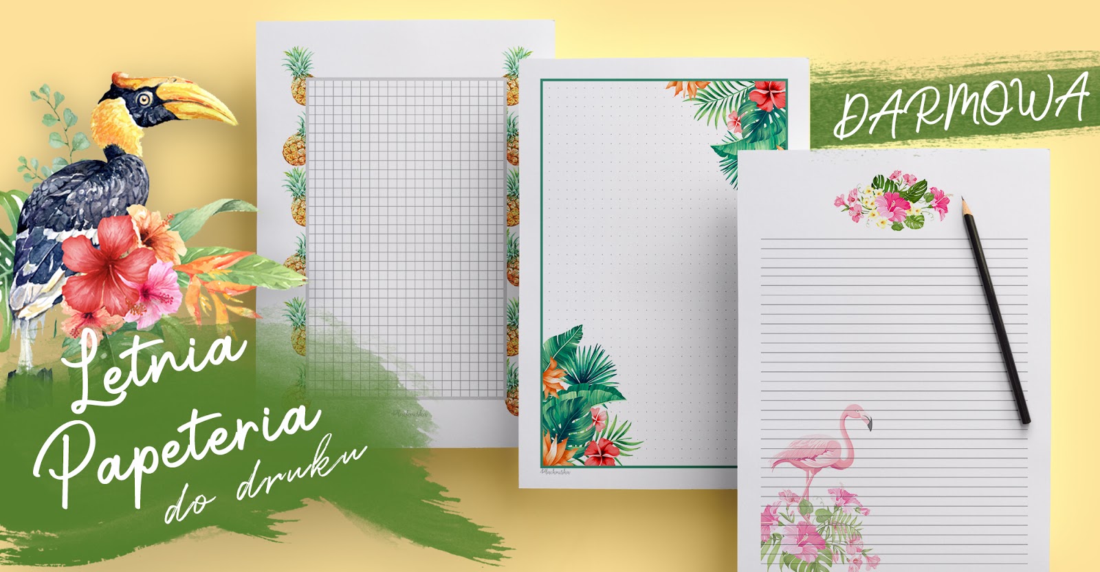 Darmowa PAPETERIA do druku!- LATO - Notes - do pobrania - Planery ...