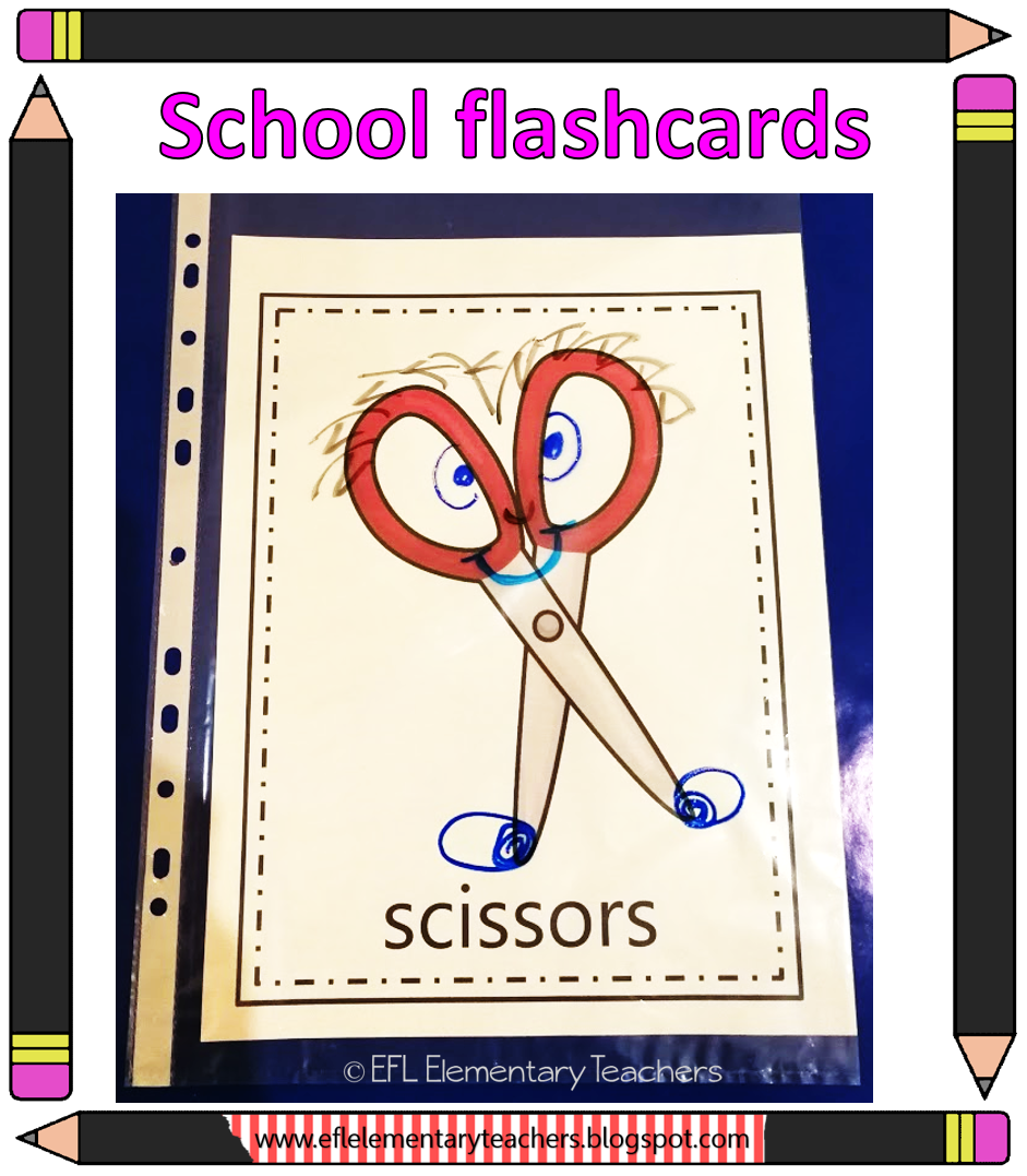 EFL Elementary Teachers: School unit flashcards for ESL students