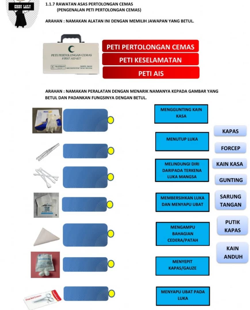 MISS I: Aktiviti/ Latihan Pengakap- Peti pertolongan Cemas / First Aid- Teacher's Help