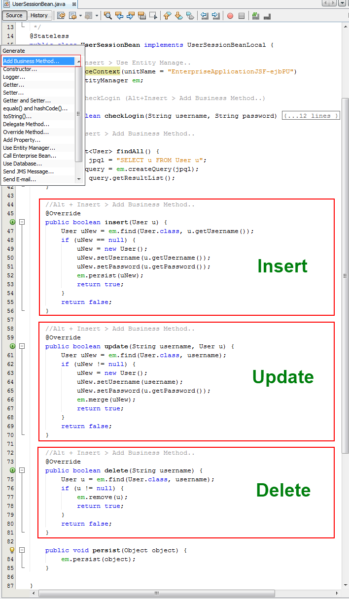 EJB3: Insert Update Delete template Admin Lab (EJB + Persistence + JSF + Mysql) P2 ~ Thế Giới ...