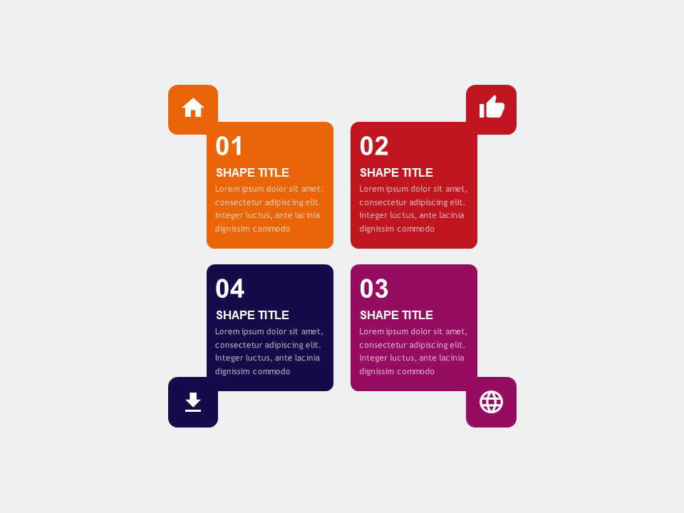 Square Matrix Point Icon PowerPoint Templates - PowerPoint Free