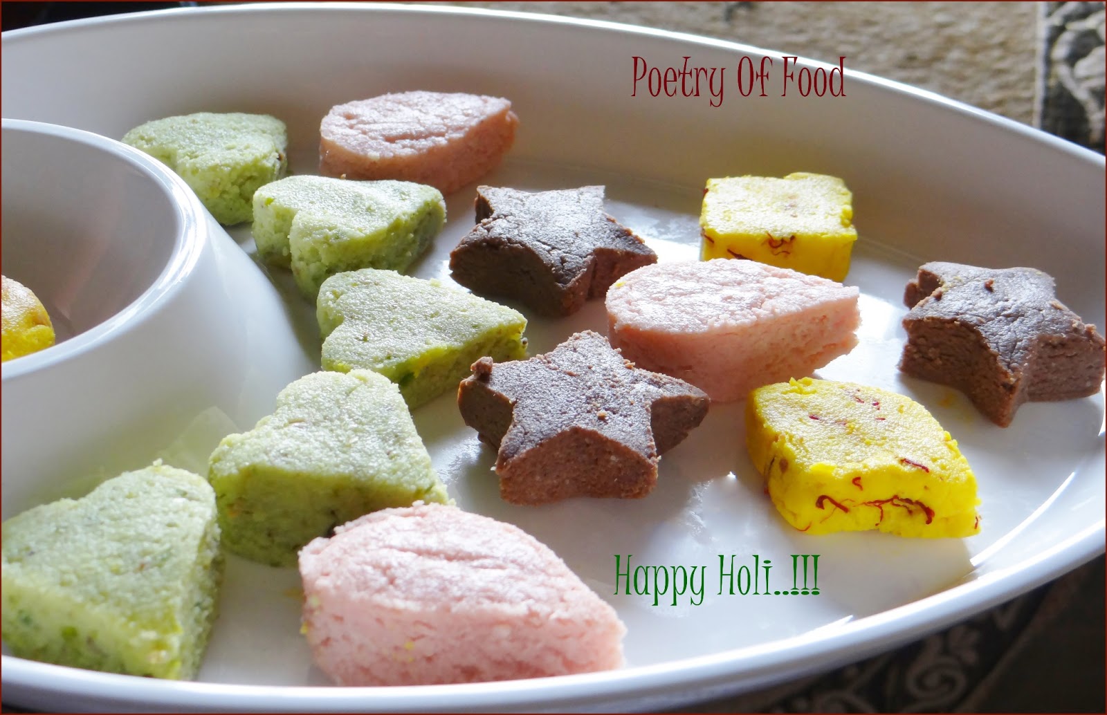 Poetry of Food: Holi Specail..!!!! Namkeen,Kaju Katli & Coloured ...