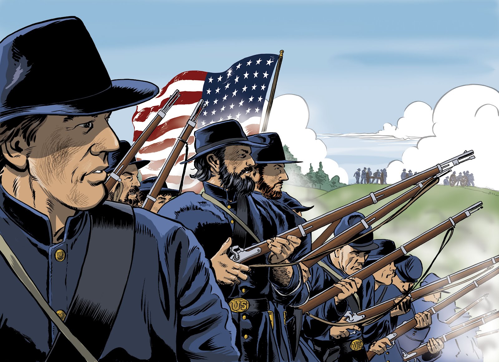 RayWerks: Union Soldiers Battle Line—Colored