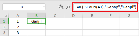 Mari Belajar Excel: Bagaimana menentukan nombor ganjil atau genap dalam ...
