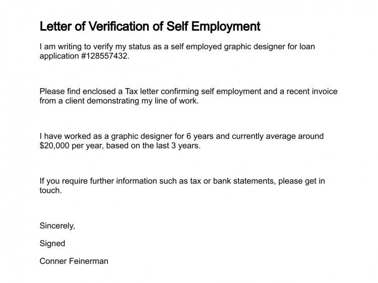 Self Employment Letter Template ~ Resume Letter