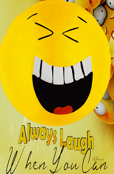 Mimi Gif: Always laugh when you can. It is cheap medicine
