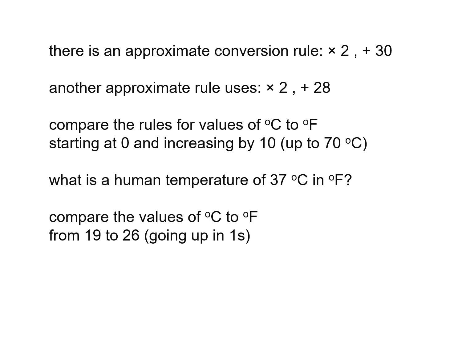 MEDIAN Don Steward mathematics teaching: temperature conversion