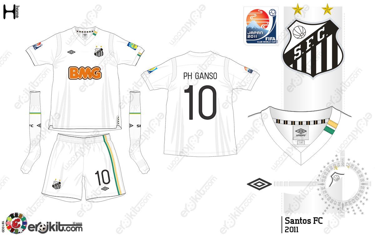 Kit Design, by eroj: 2011 Santos (Home e Away)