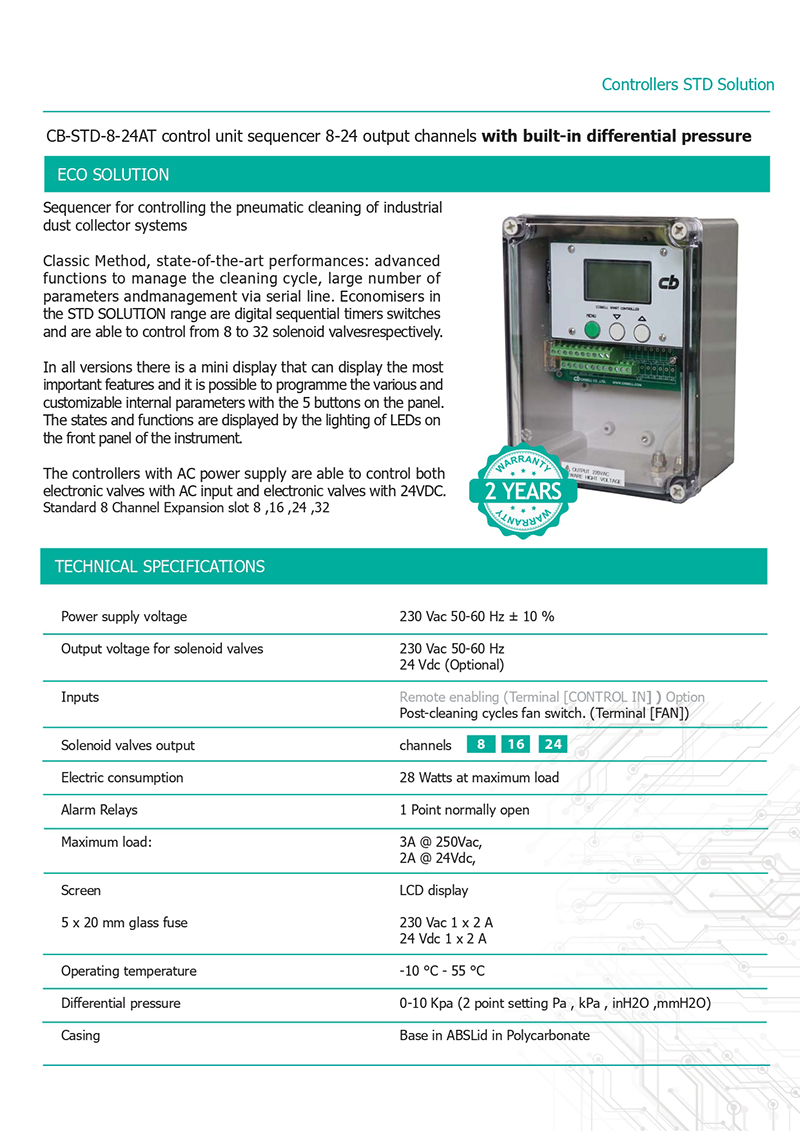 SEQUENTIAL CONTROLLER (ชุดคอนโทรลเครื่องกรองฝุ่นแบบพัลส์วาล์ว)