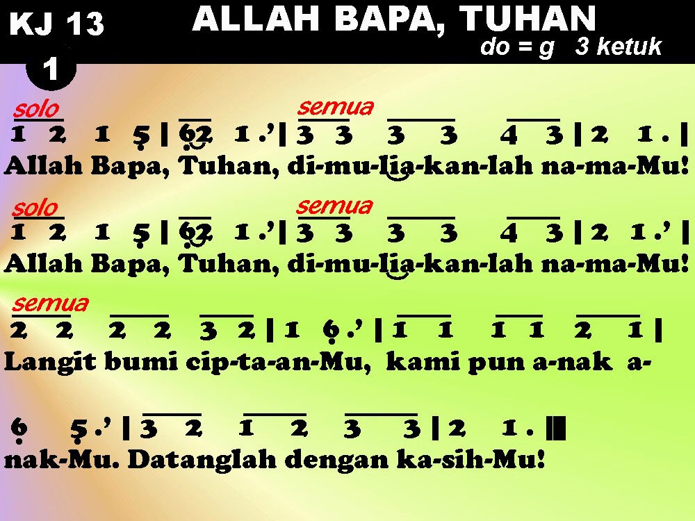 Lagu Gereja Rohani Kristen: Kidung Jemaat. 013. Allah Bapa, Tuhan